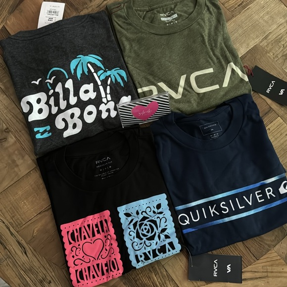 Billabong | Shirts | Billabong Rvca Quiksilver 4 Tshirt Bundle New With ...